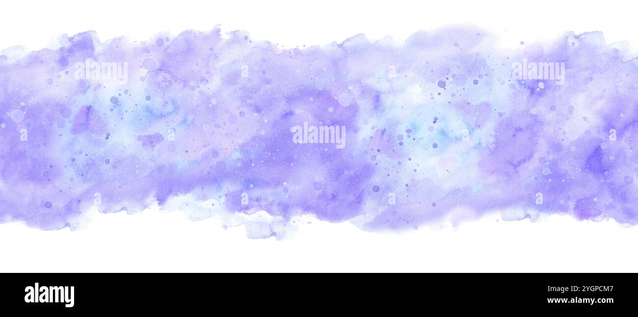 Abstract pastel blue purple horizontal splash watercolor seamless ...