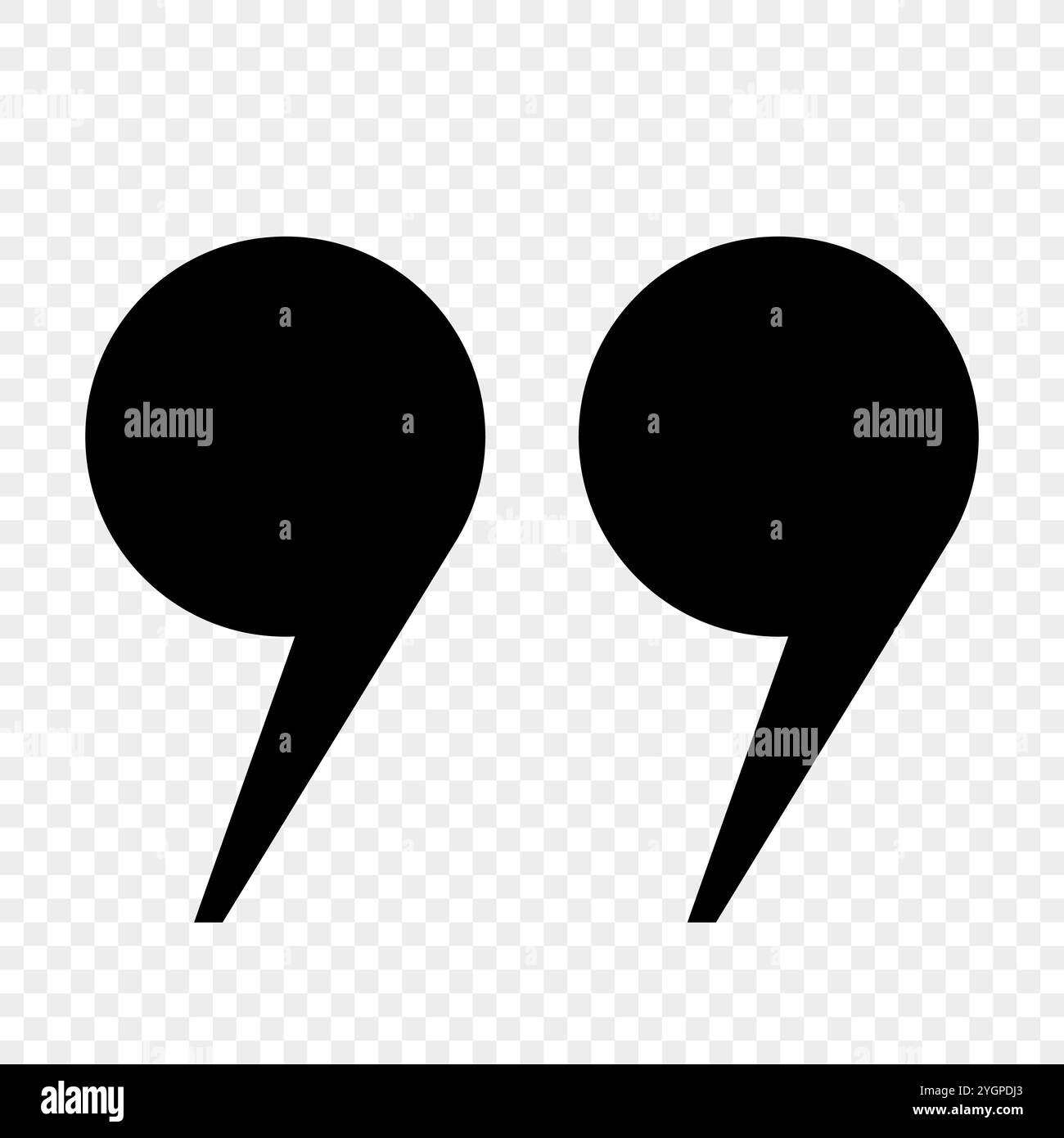 A set of black quotation mark icons on a white background. Quotes ...