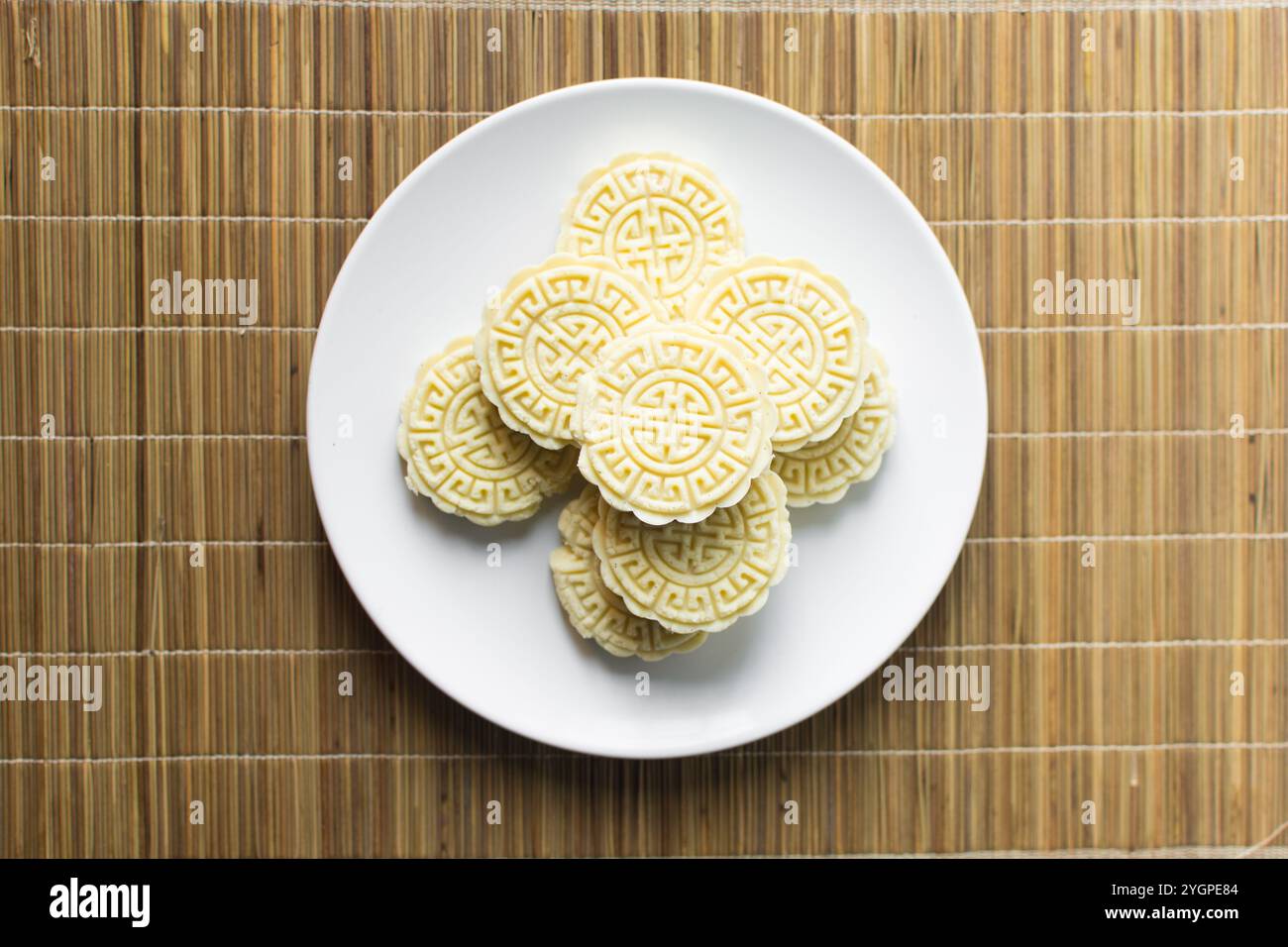 Overhead view of tuwon madara on a white plate, nigerian alawar madara ...