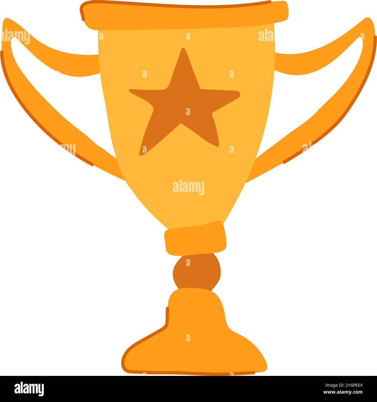 recognition gold trophy cartoon vector illustration Stock Vector Image ...