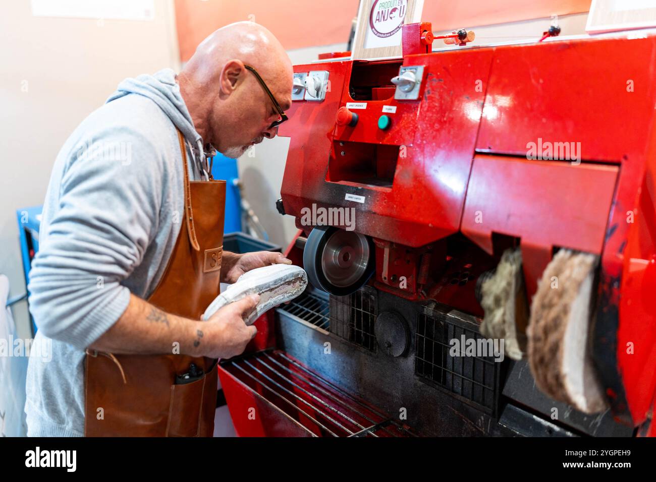 Paris, France. 08th Nov, 2024. Illustration of a Shoemaker repairing ...