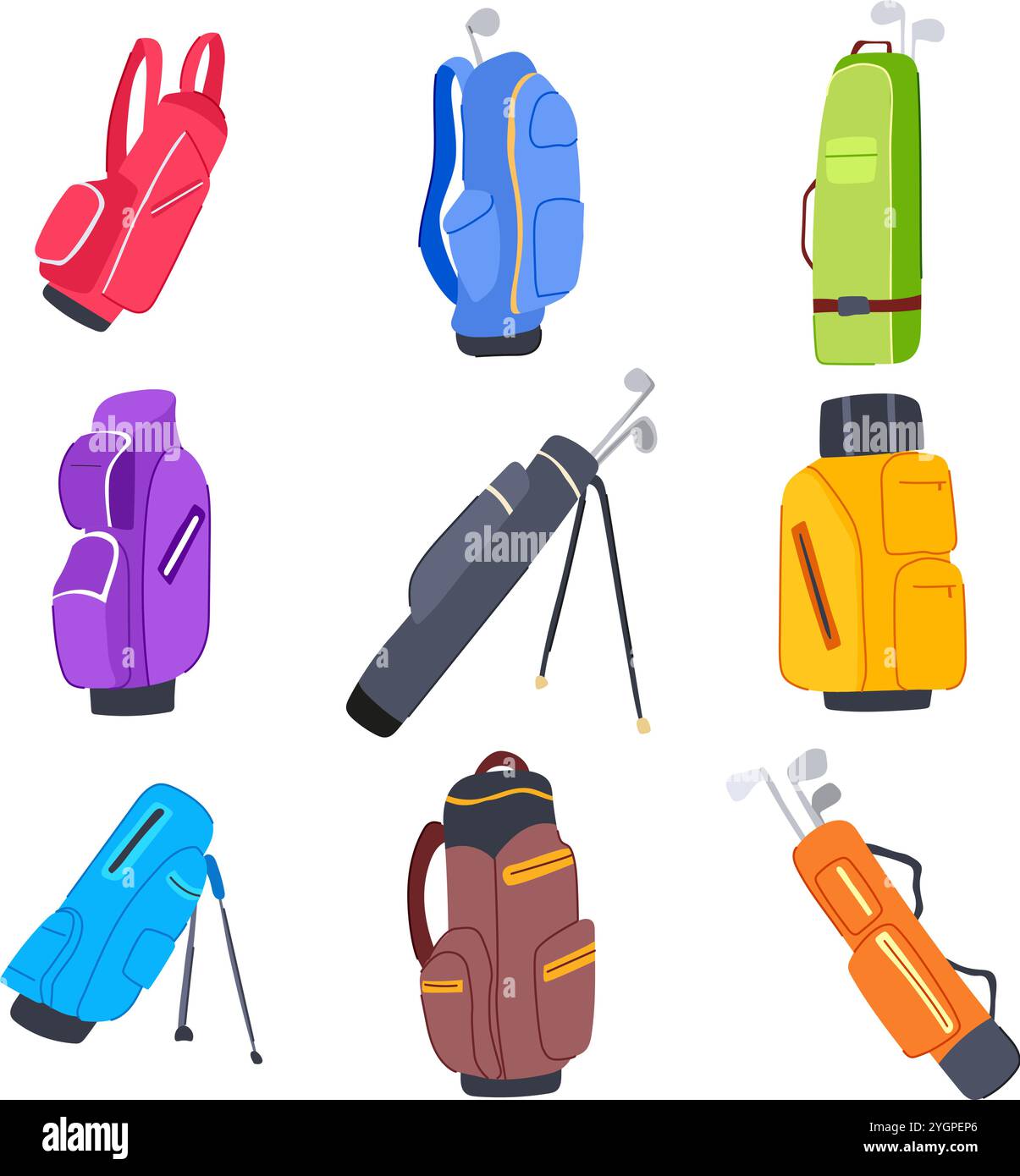 golf bag set cartoon vector illustration Stock Vector Image & Art - Alamy