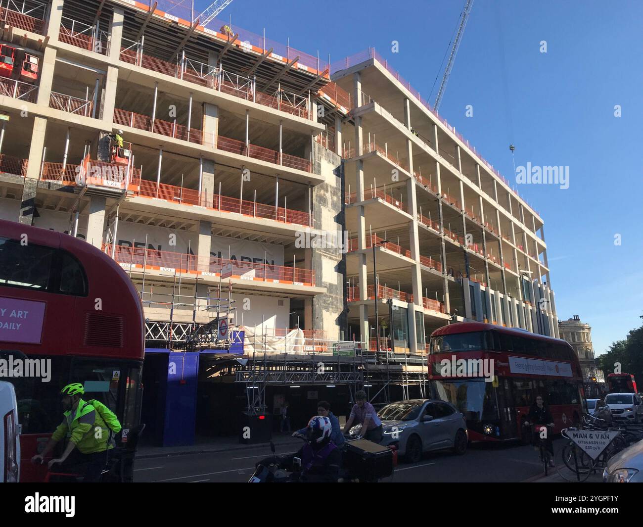 construction work being completed to multi-story buildings on Islington ...