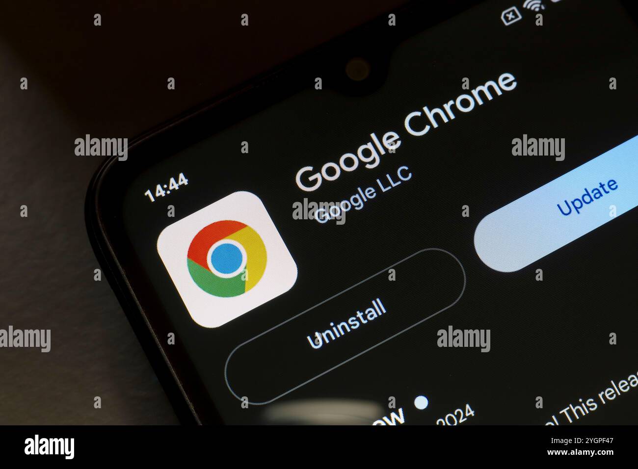 November 8, 2024, Brazil. In this photo illustration, the Google Chrome app logo is displayed on ...