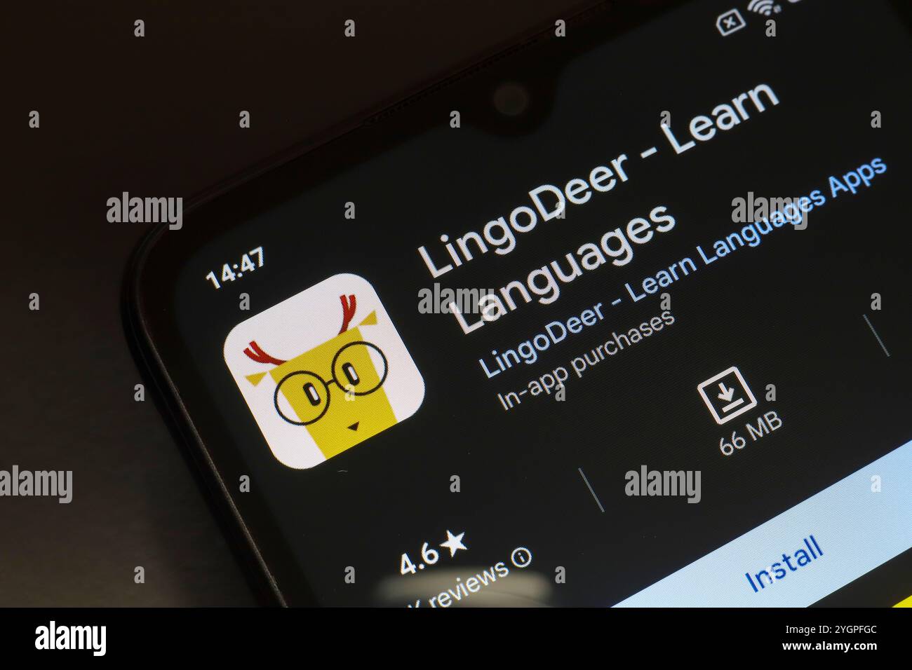 November 8, 2024, Brazil. In this photo illustration, the LingoDeer app ...