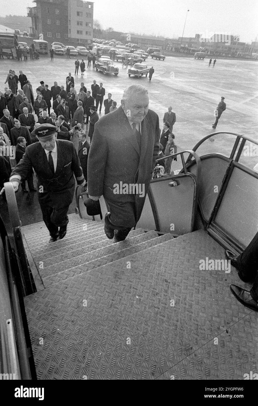 After his election as Federal Chancellor, Ludwig Erhard travels to the ...
