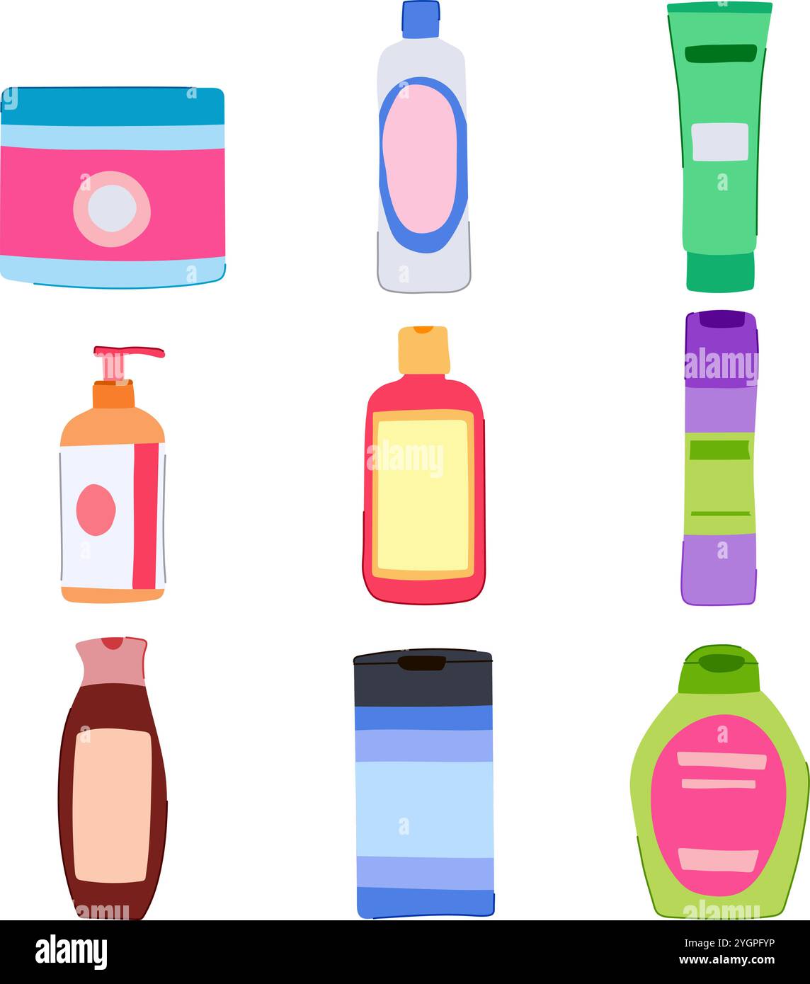 hair conditioner set cartoon vector illustration Stock Vector Image ...