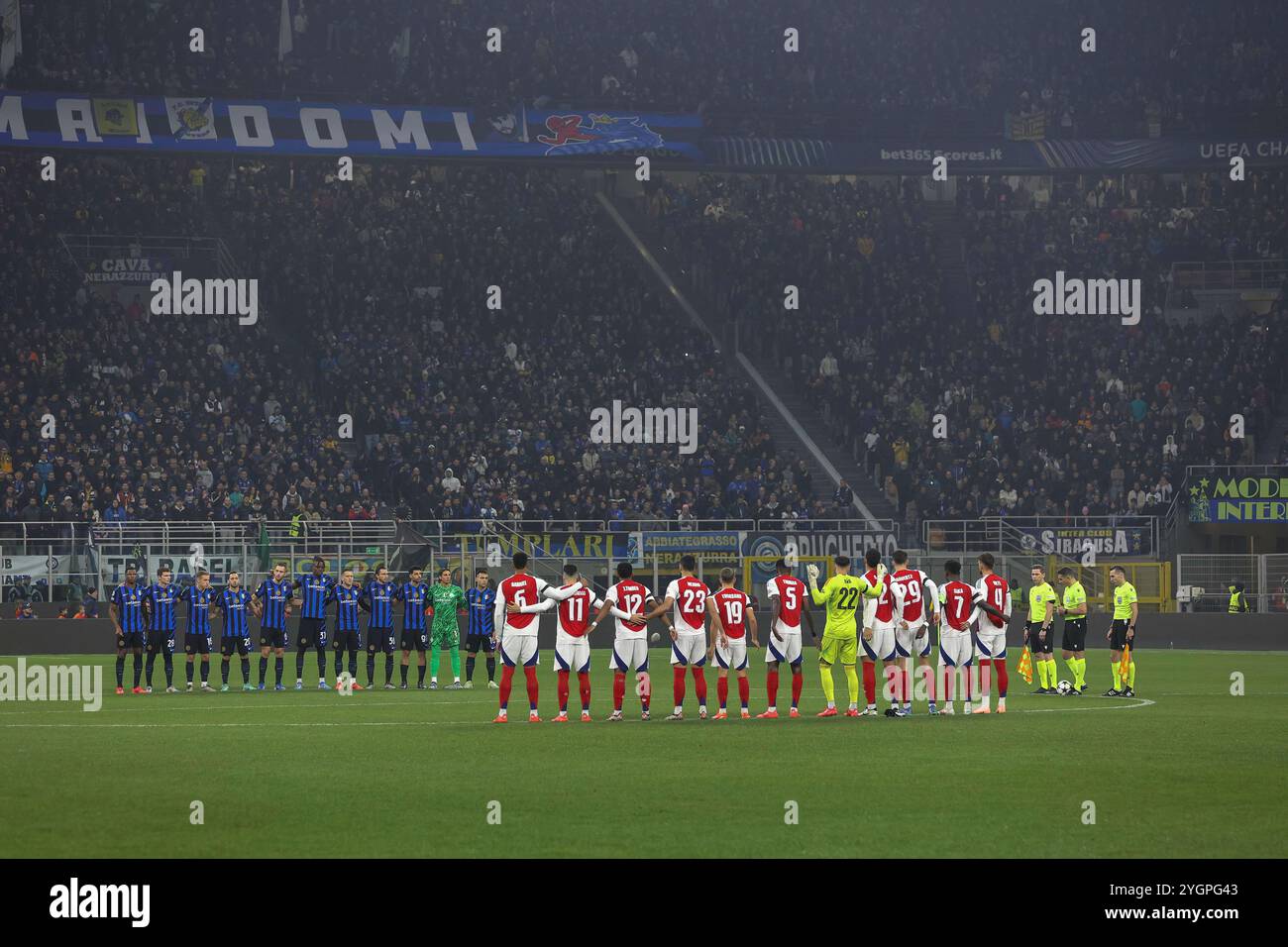 Milan, Italy. 07th Nov, 2024. Italy, Milan, 2024-11-06: one minute of silence in memory of the ...