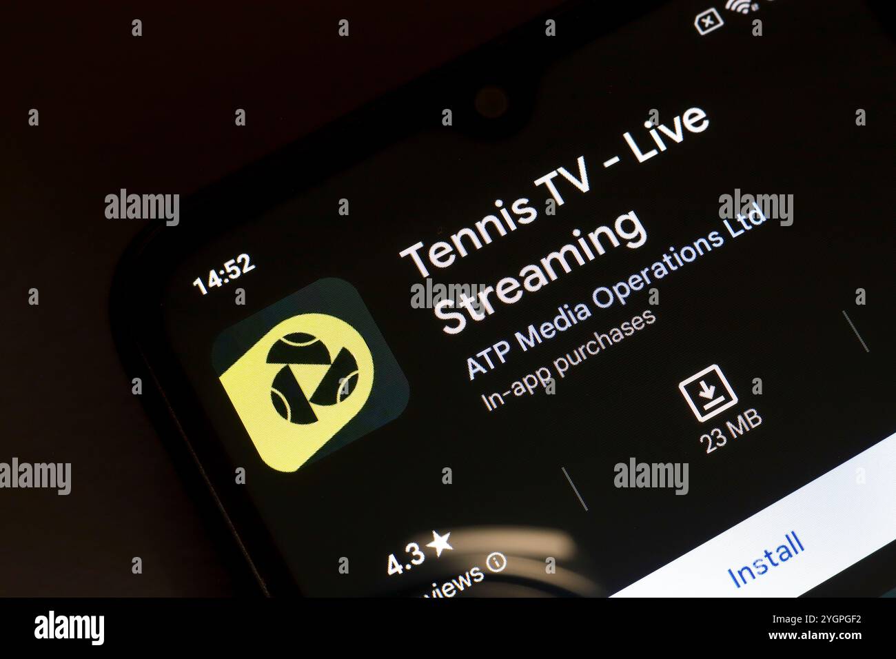 November 8, 2024, Brazil. In this photo illustration, the Tennis TV app ...