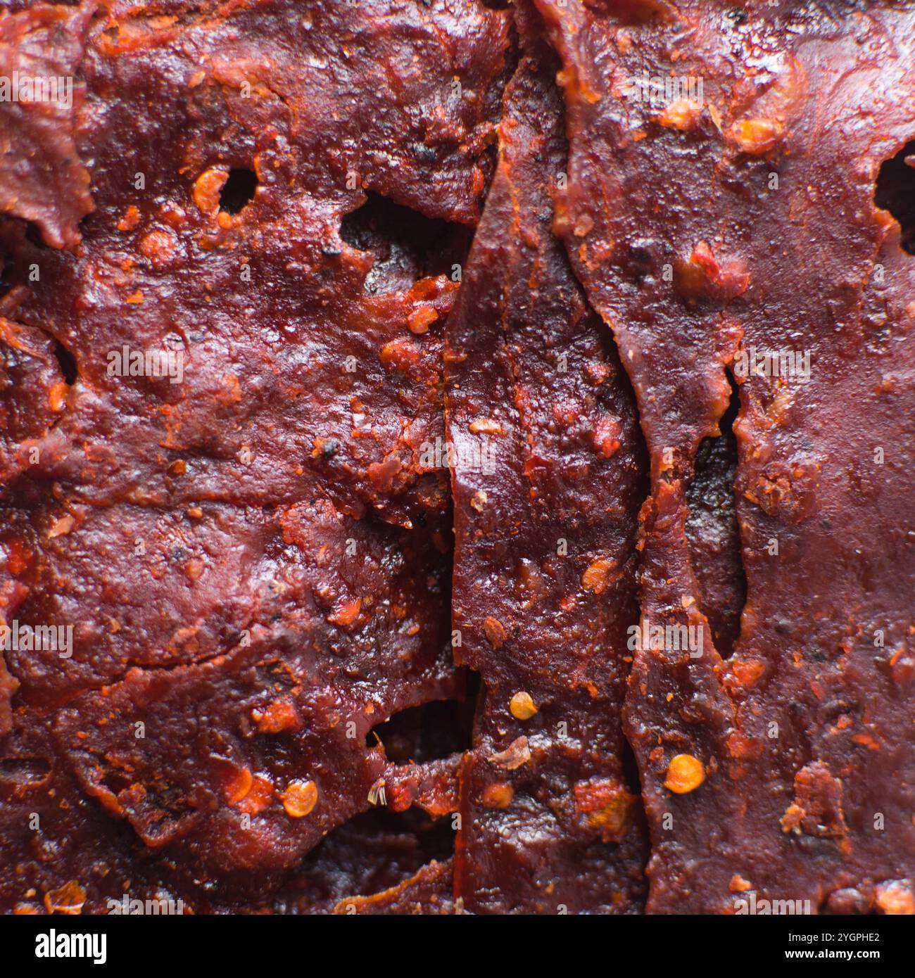 Overhead view of Nigerian kilishi, top view of nigerian spicy beef ...