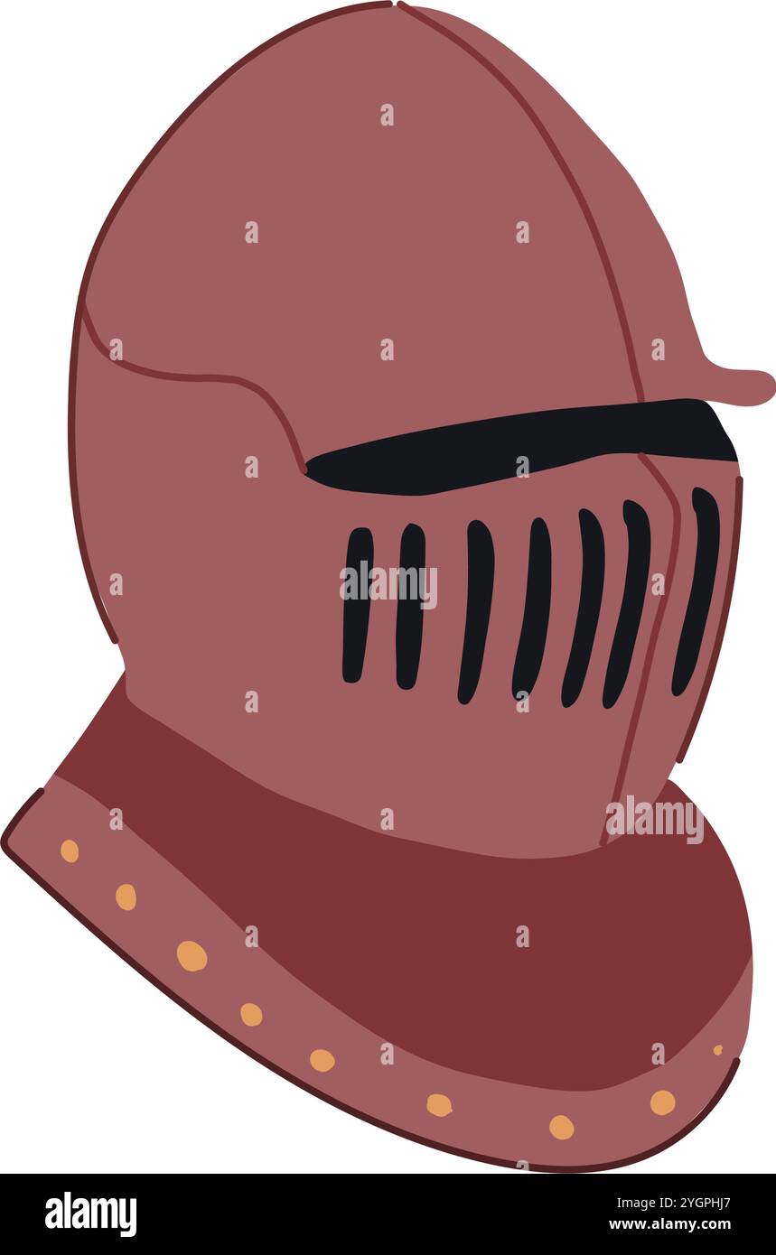protection knight helmet cartoon vector illustration Stock Vector Image ...