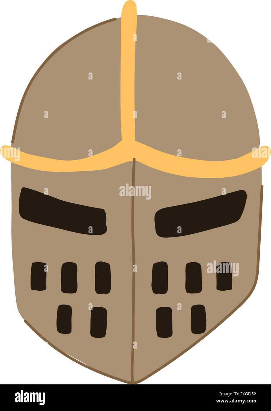 chainmail knight helmet cartoon vector illustration Stock Vector Image ...