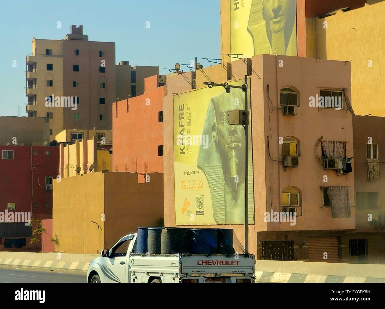 Giza, Egypt, October 25 2024: External visual improvements of buildings ...