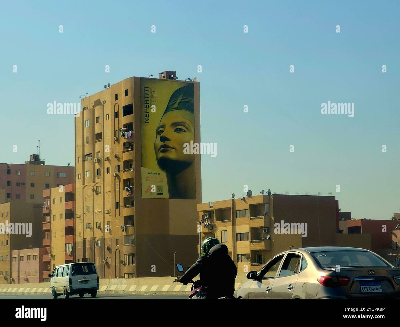 Giza, Egypt, October 25 2024: External visual improvements of buildings ...