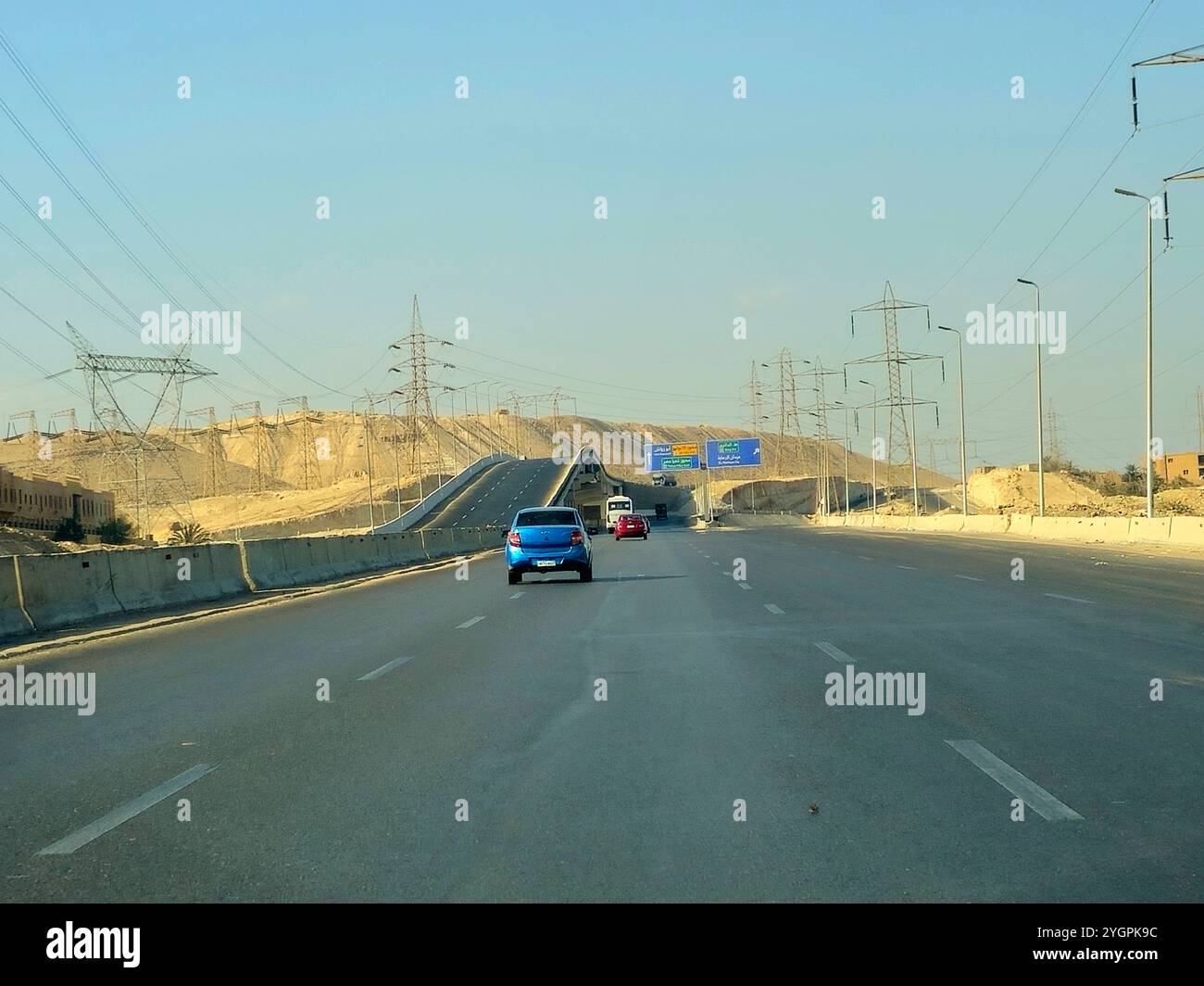 Giza, Egypt, October 25 2024: developments of the roads and a newly ...