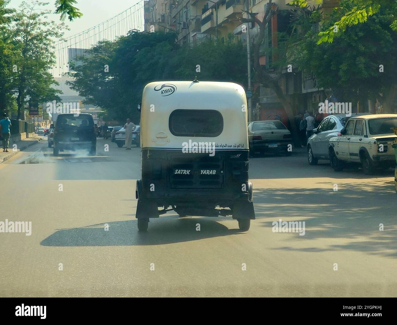Cairo, Egypt, October 28 2024: auto rickshaw, baby taxi, mototaxi ...