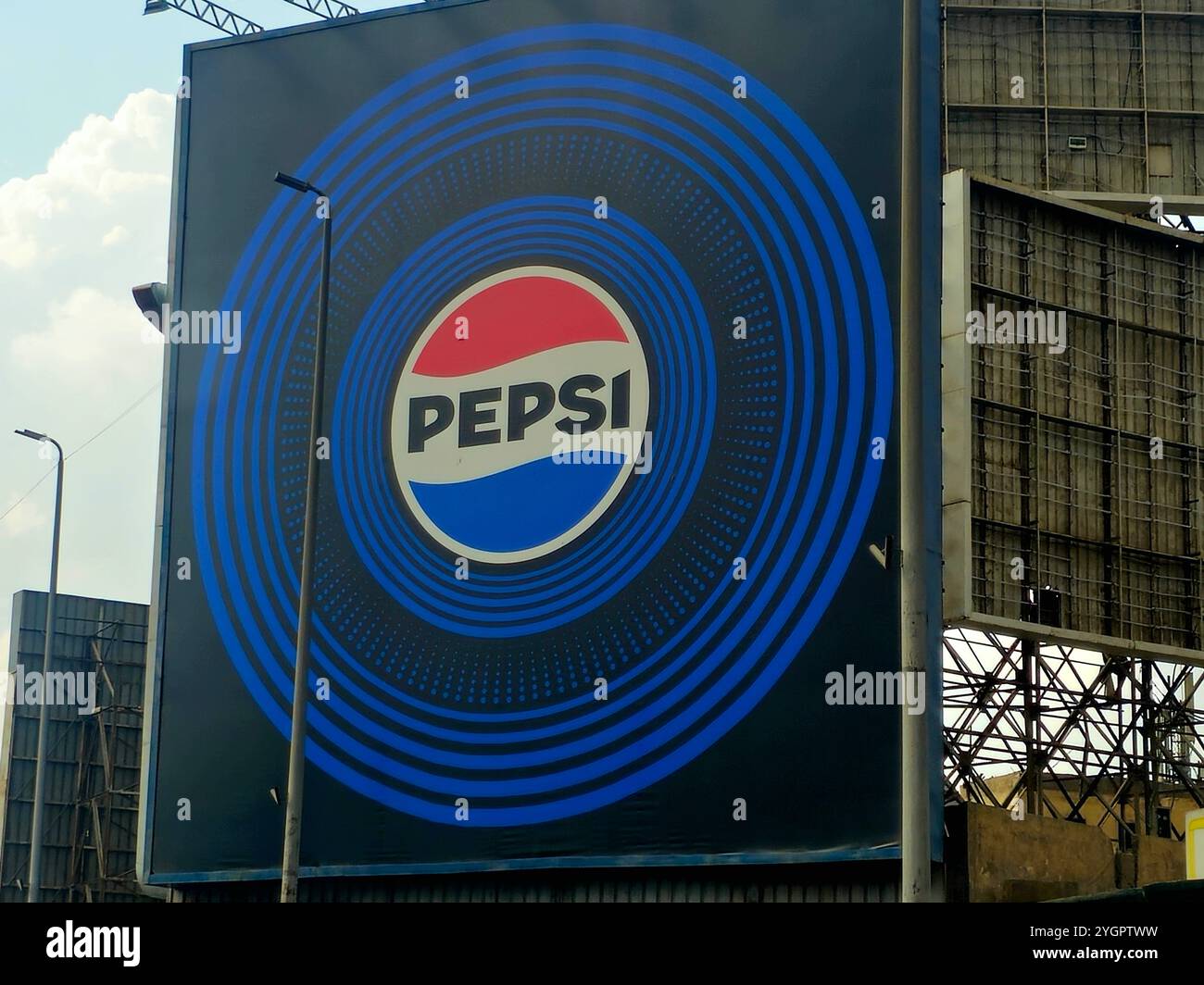 Cairo, Egypt, November 4 2024: Pepsi advertisement, Pepsi is a ...