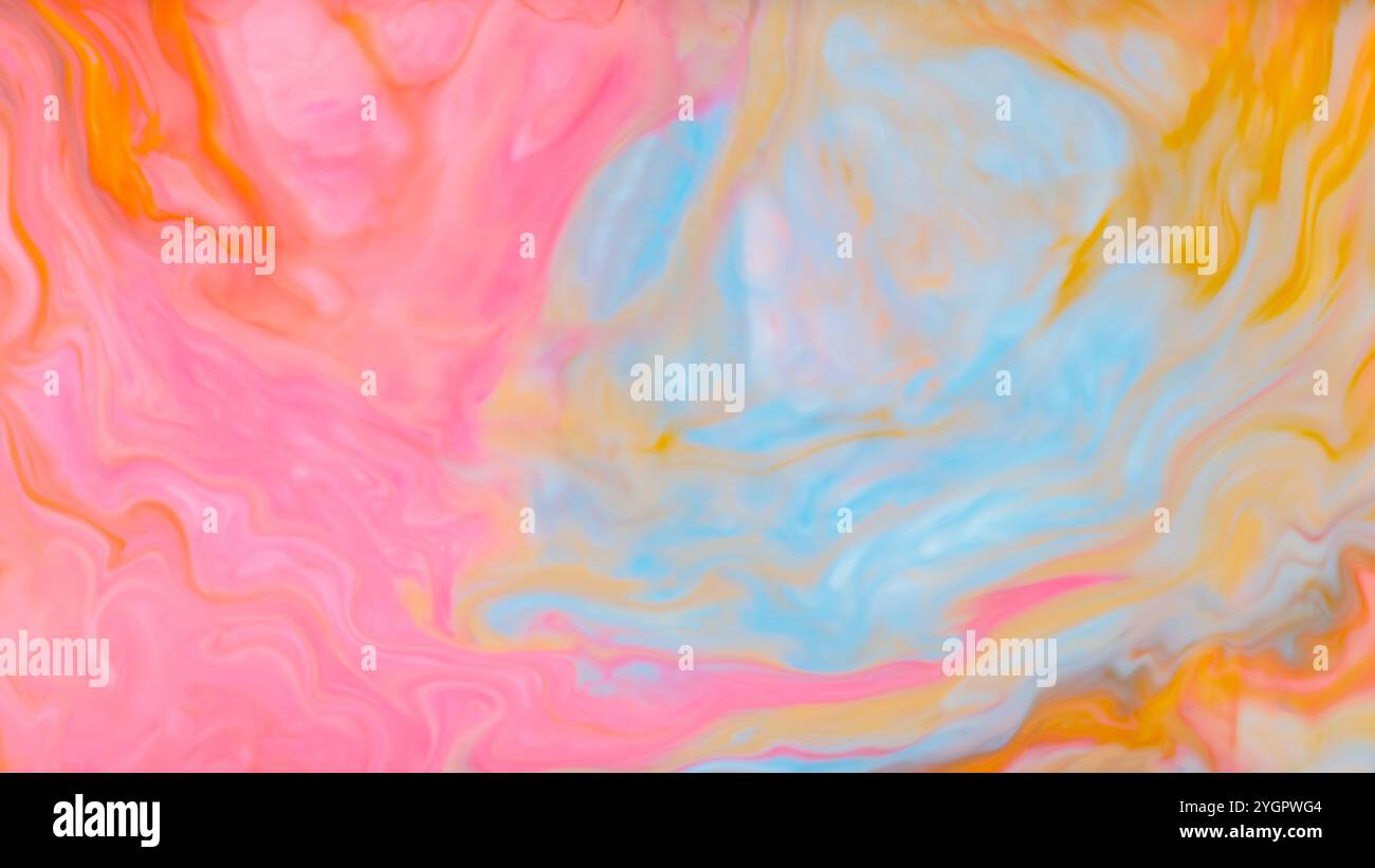 Abstract Fluid Art Background with Vibrant Colored Spots and Stains on ...