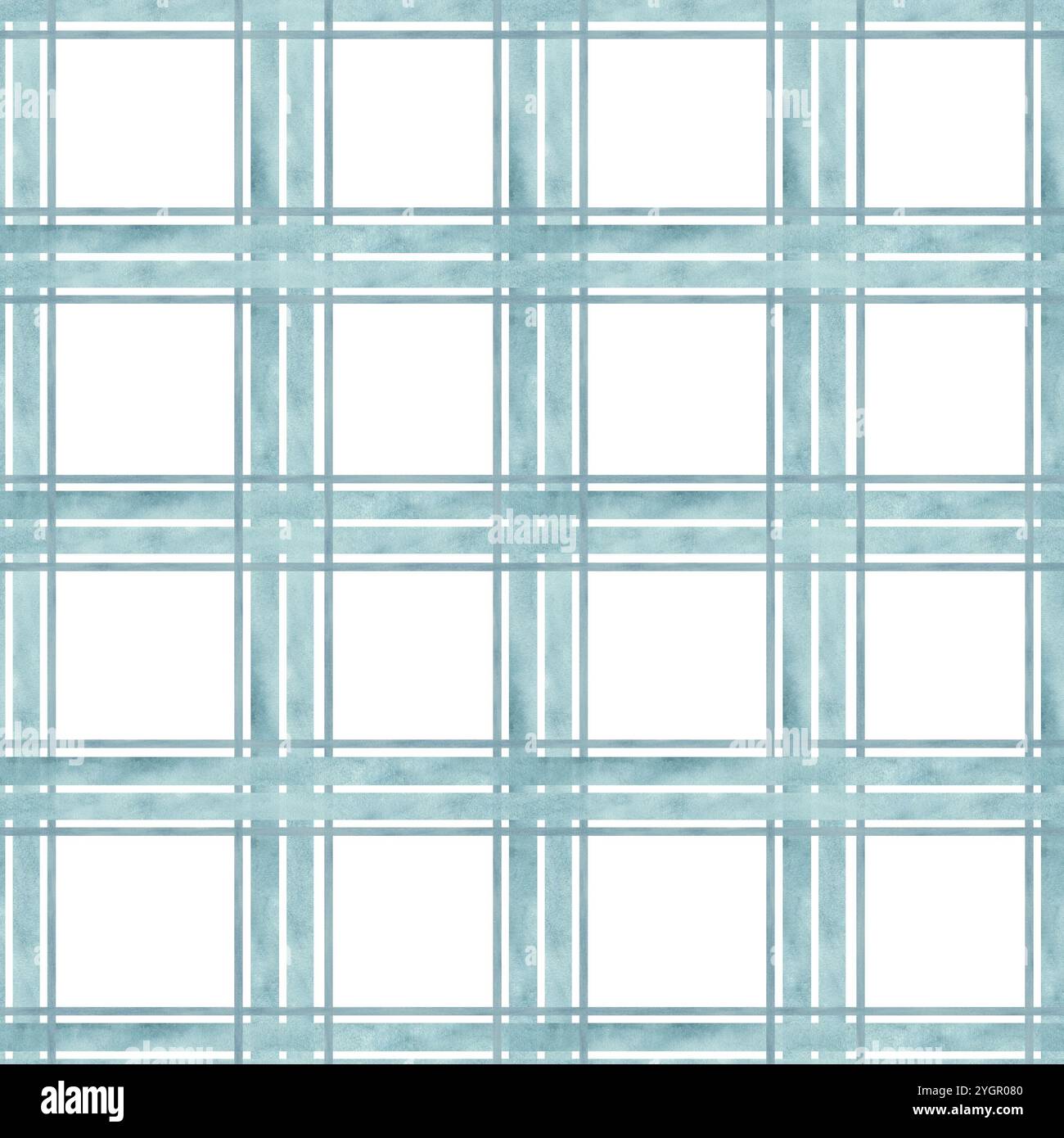 Pastel grey blue check hand painted watercolor seamless pattern. Plaid ...
