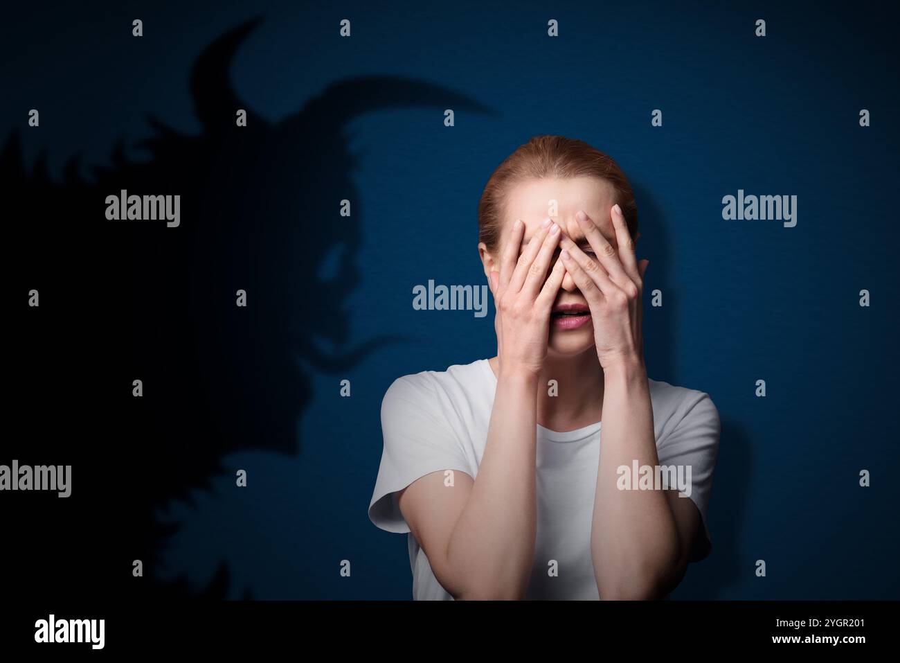 Scary blue monster shadow hi-res stock photography and images - Alamy