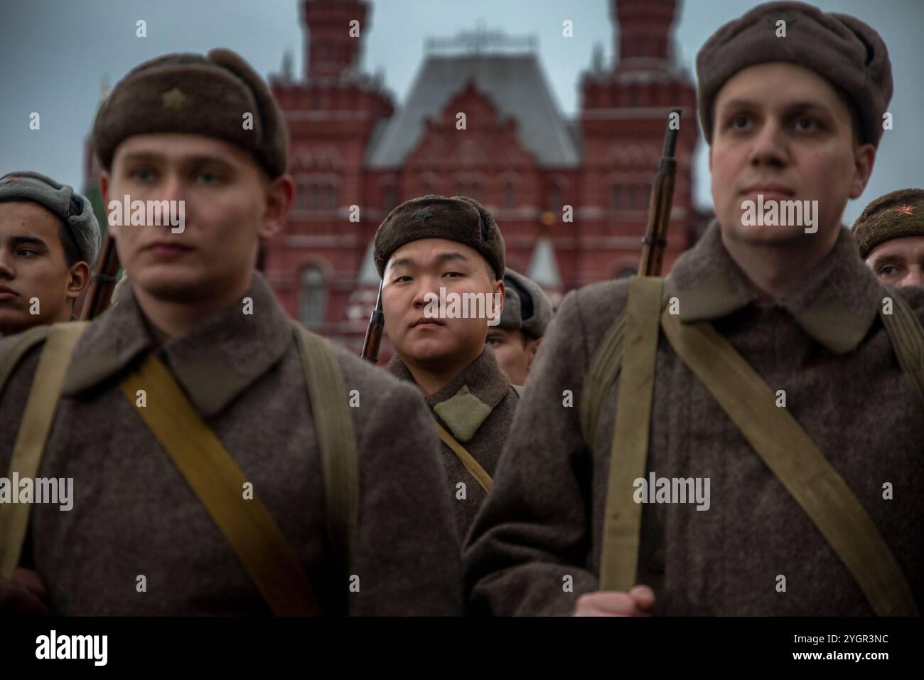 Moscow, Russia. 8th November, 2024. People wearing WWII-era uniform ...
