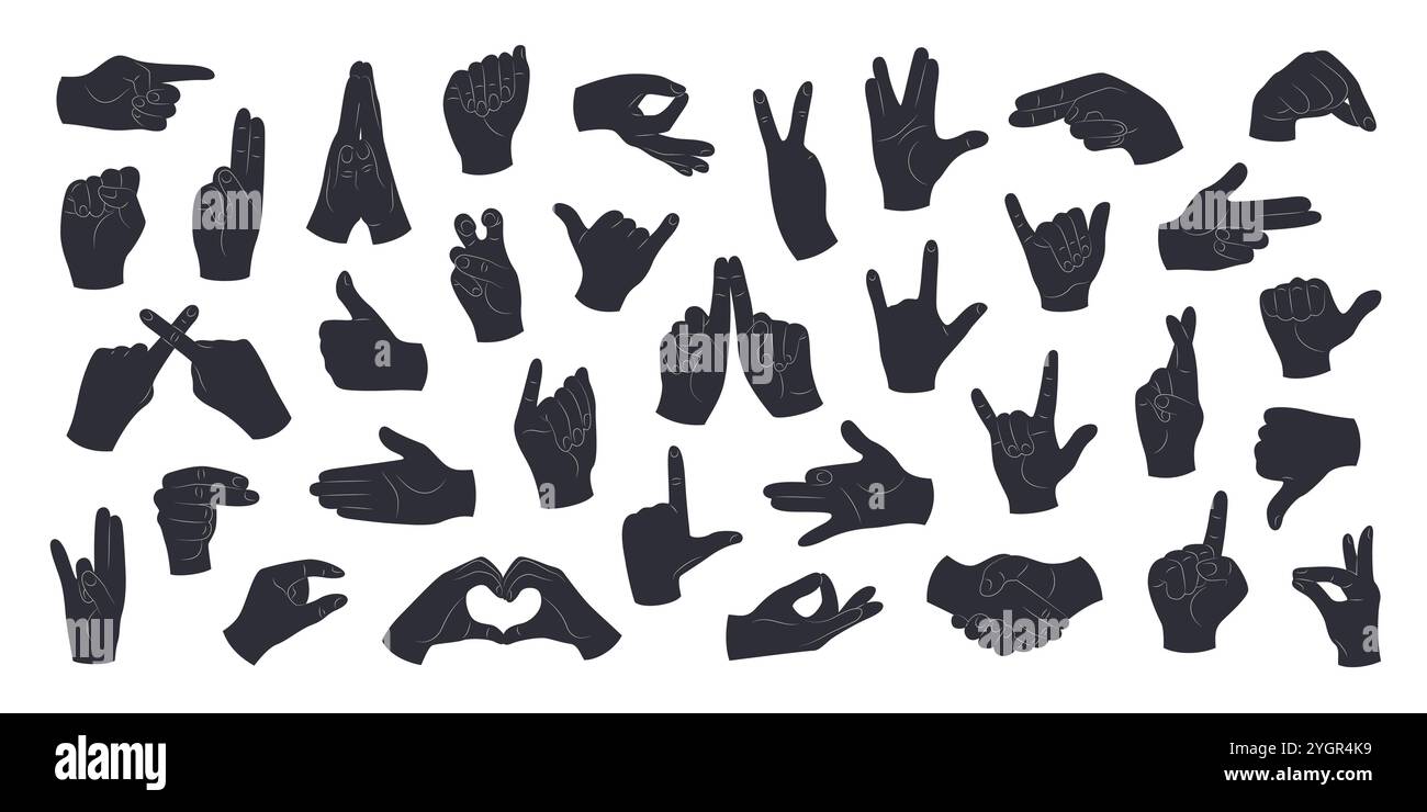 Different poses hands isolated gestures hi-res stock photography and ...