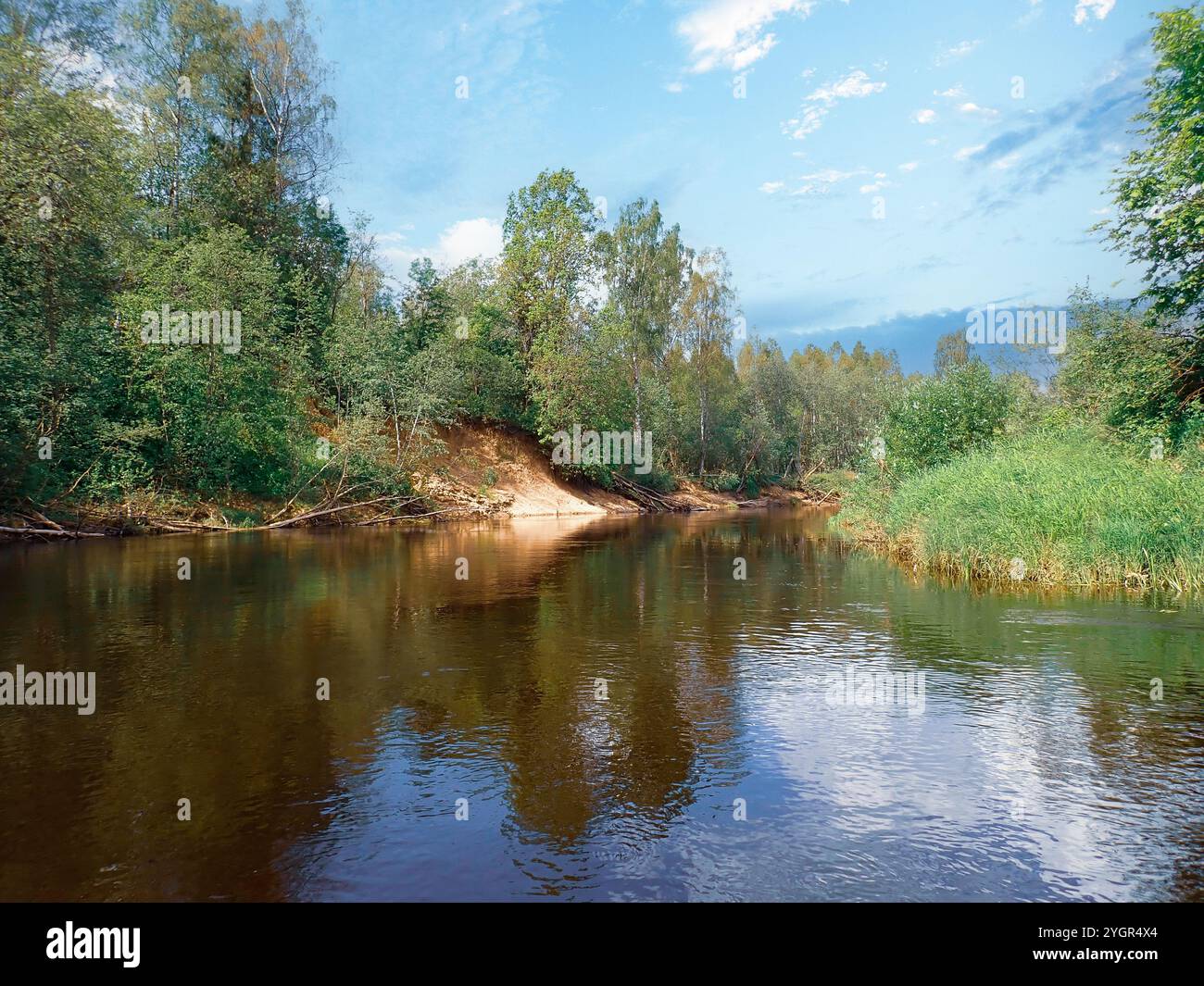 Exploring the Remote Beauty of the Upper Volga River in Russia Stock ...