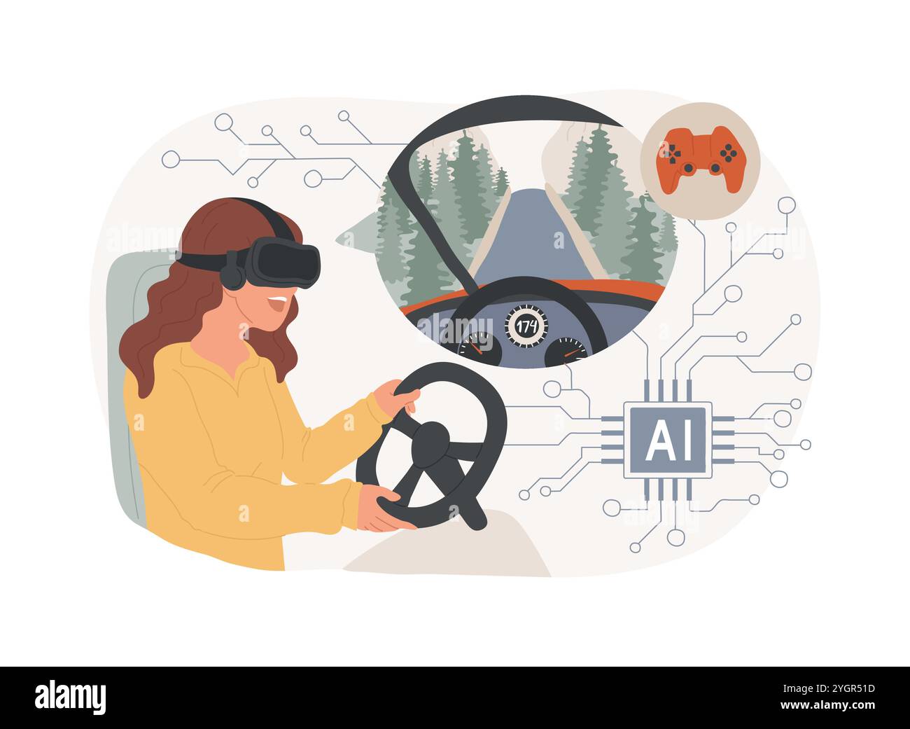 AI-Enhanced Virtual Reality abstract concept vector illustration Stock ... AI-Enhanced Virtual Reality abstract concept vector illustration Stock ...