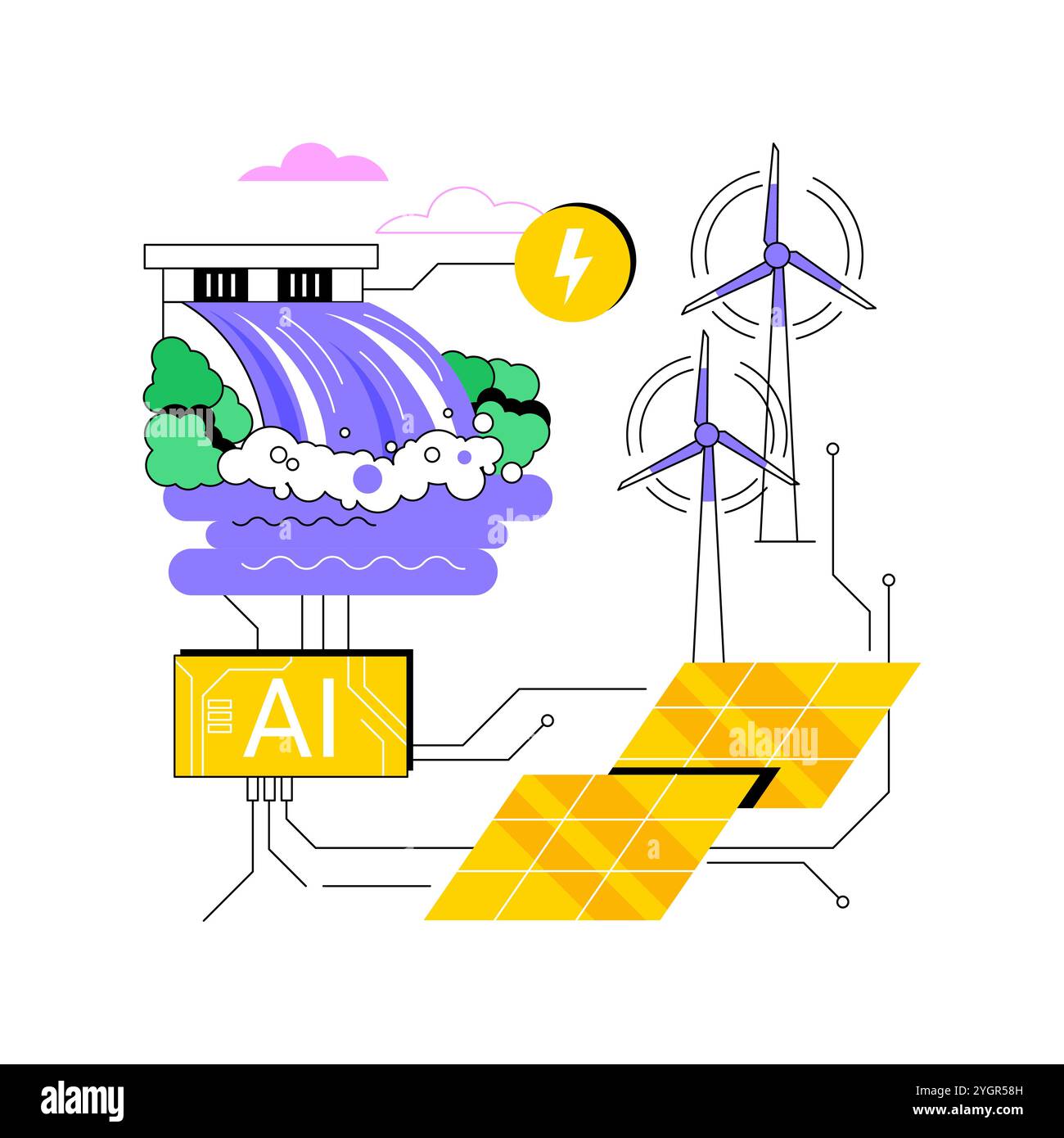 Ai Based Renewable Energy Forecasting Abstract Concept Vector