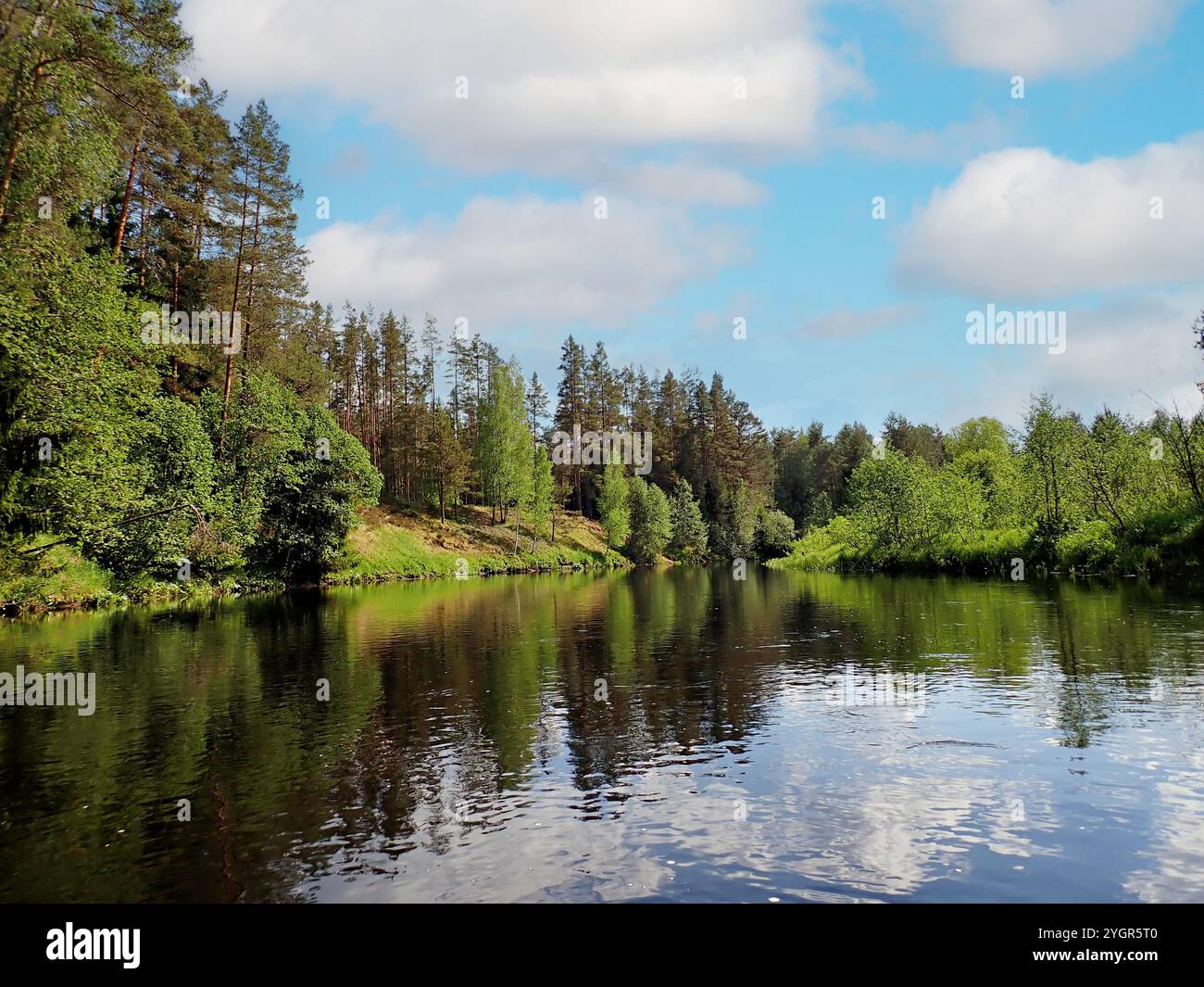 Exploring the Remote Beauty of the Upper Volga River in Russia Stock ...