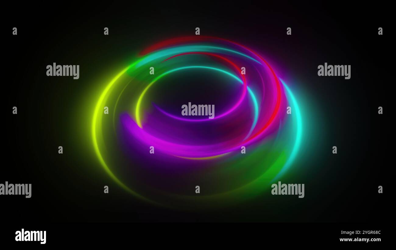 Luminous Swirling Glowing Circles. Computer generated 3d render Stock ...