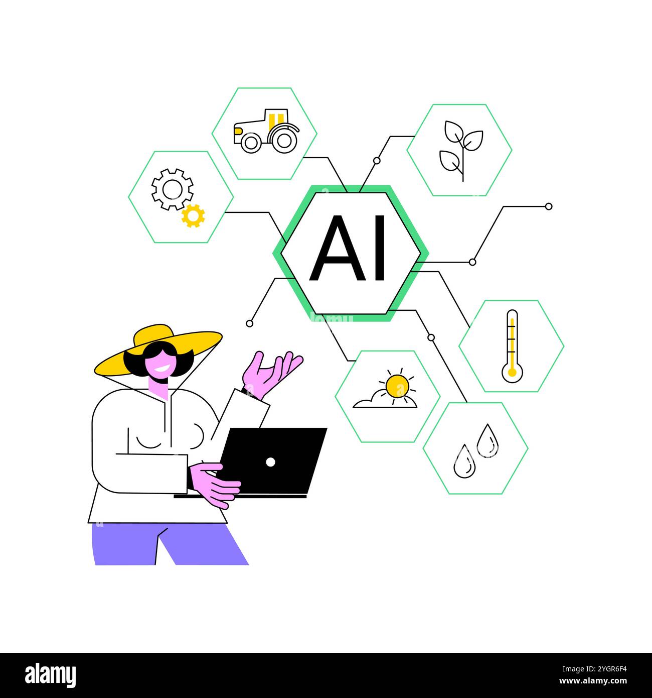 AI-Backed Agri-Tech Development abstract concept vector illustration ...