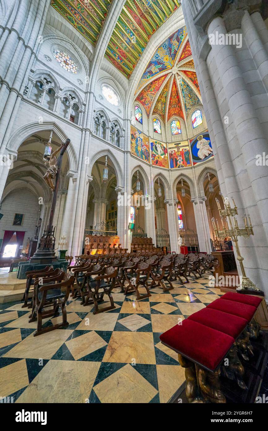 Impressive interior of Almudena cathedral in Madrid, Spain Stock Photo ...