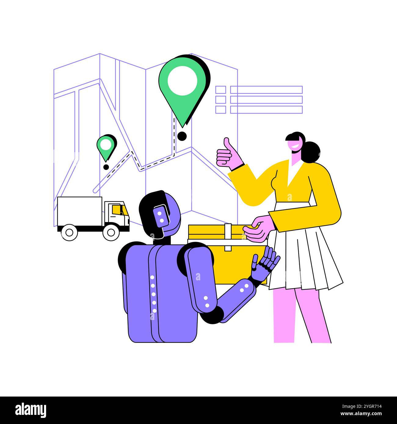 AI-Supported Last-Mile Delivery abstract concept vector illustration ...