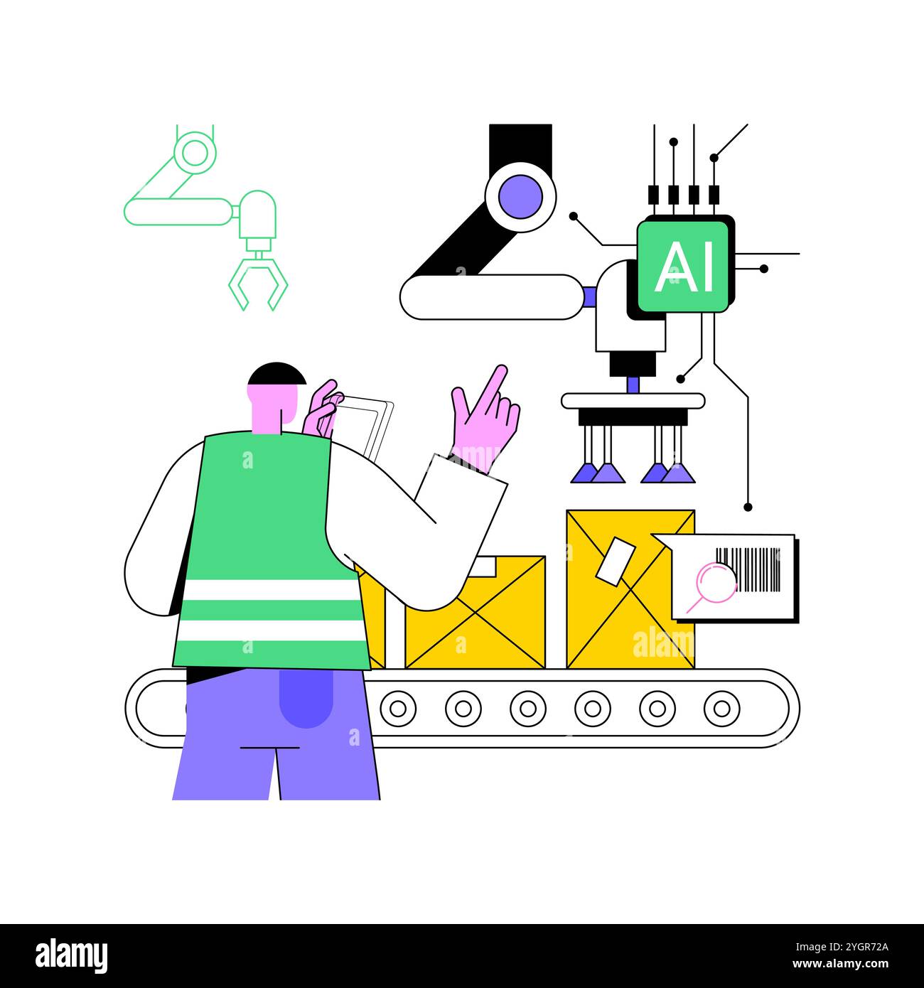AI-Optimized Warehouse Operations abstract concept vector illustration Stock Vector Image & Art ...