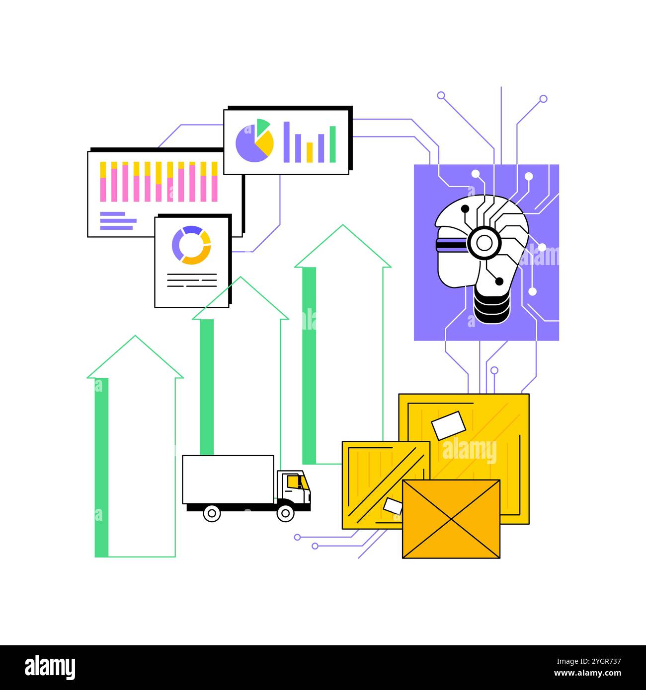 Ai Predictive Demand Analysis Abstract Concept Vector Illustration