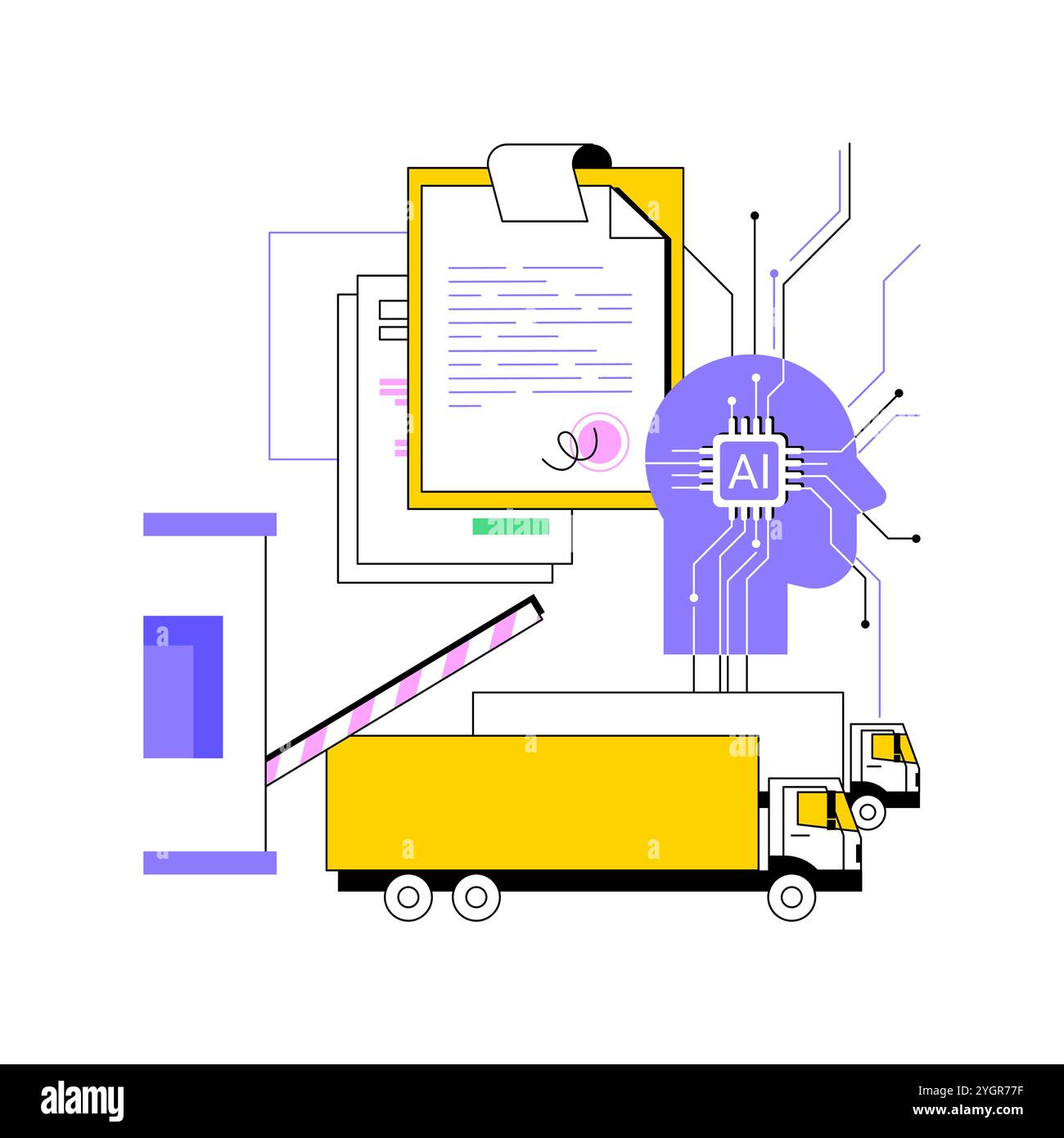 AI-Streamlined Customs and Trade abstract concept vector illustration ...