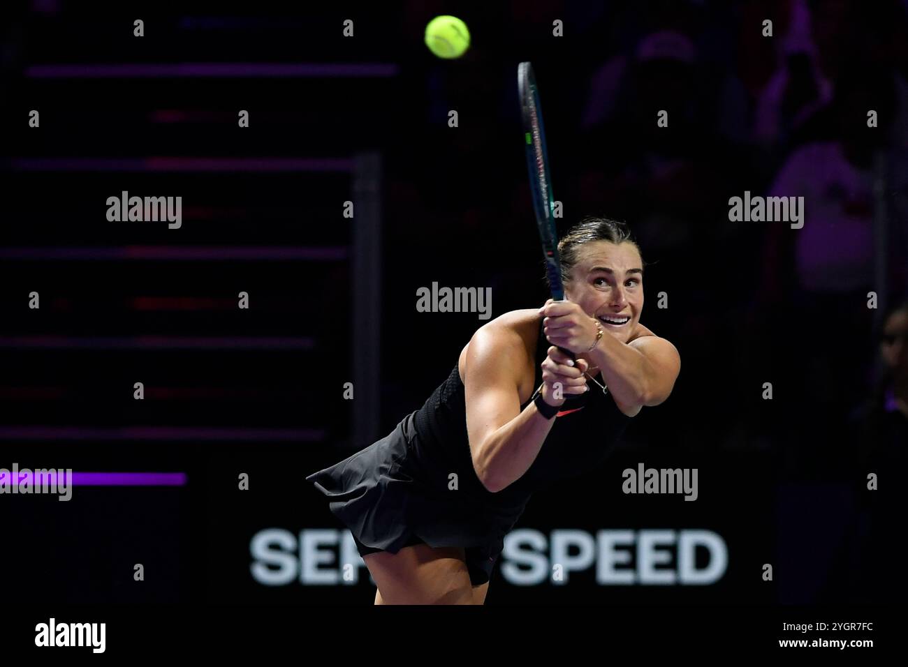 Belarus' Aryna Sabalenka in action during her women's singles semi ...