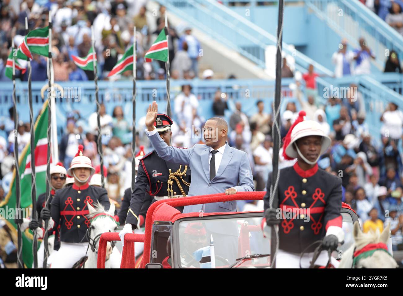 Gaborone, Botswana. 8th Nov, 2024. Duma Boko arrives at the National ...