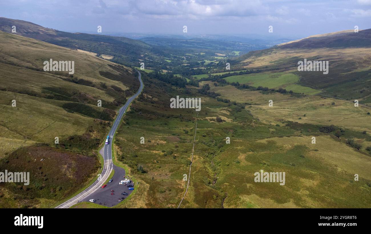 Aerial views of the A470 trunk road, South Wales Stock Photo - Alamy