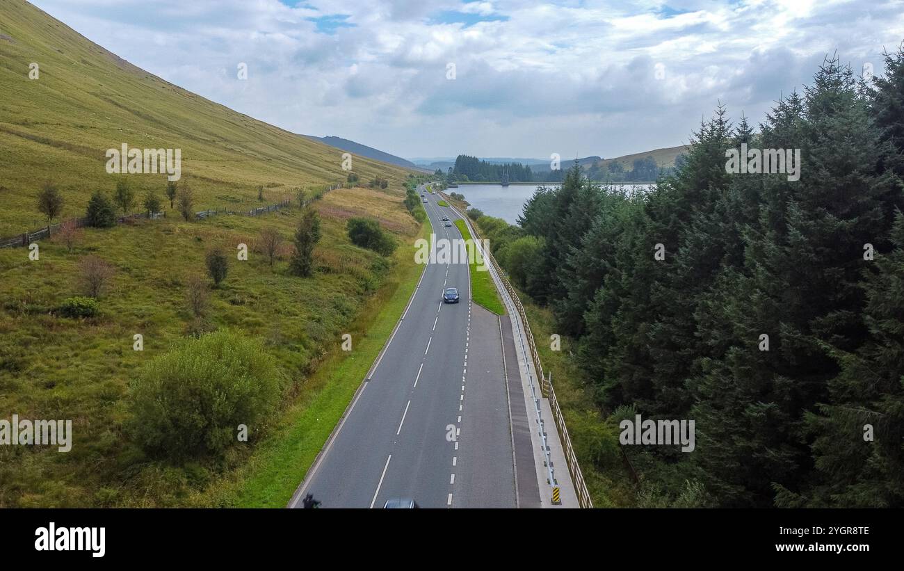 Aerial views of the A470 trunk road, South Wales Stock Photo - Alamy