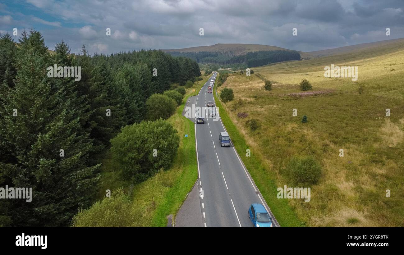 Aerial views of the A470 trunk road, South Wales Stock Photo - Alamy