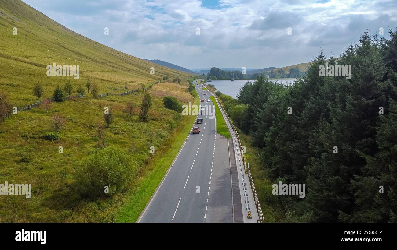 Aerial views of the A470 trunk road, South Wales Stock Photo - Alamy