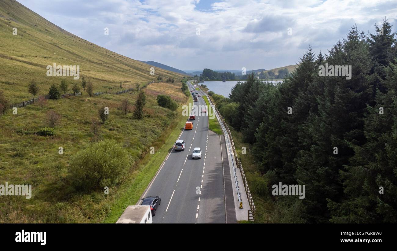 Aerial views of the A470 trunk road, South Wales Stock Photo - Alamy