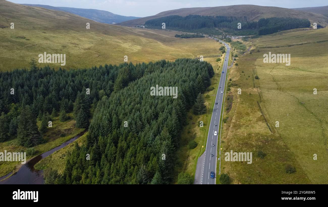 Aerial views of the A470 trunk road, South Wales Stock Photo - Alamy