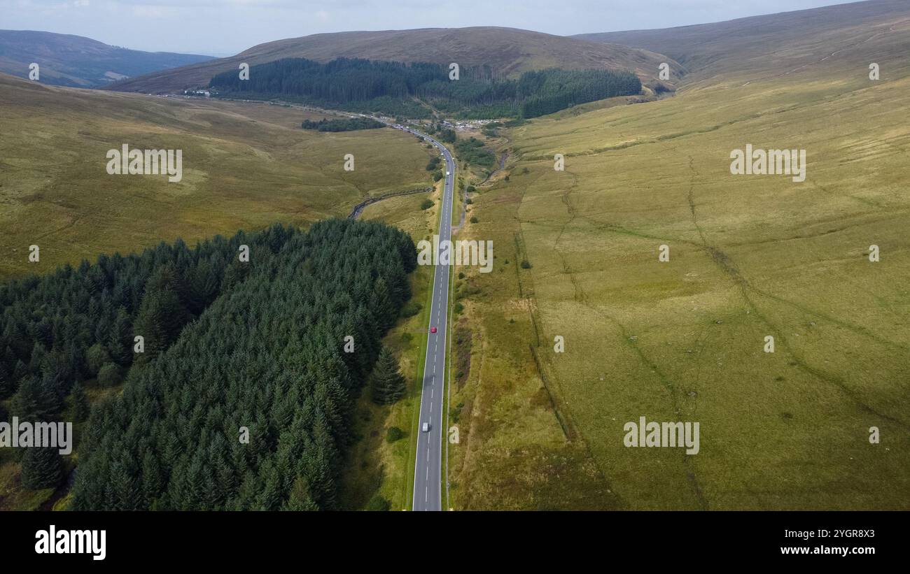 Aerial views of the A470 trunk road, South Wales Stock Photo - Alamy