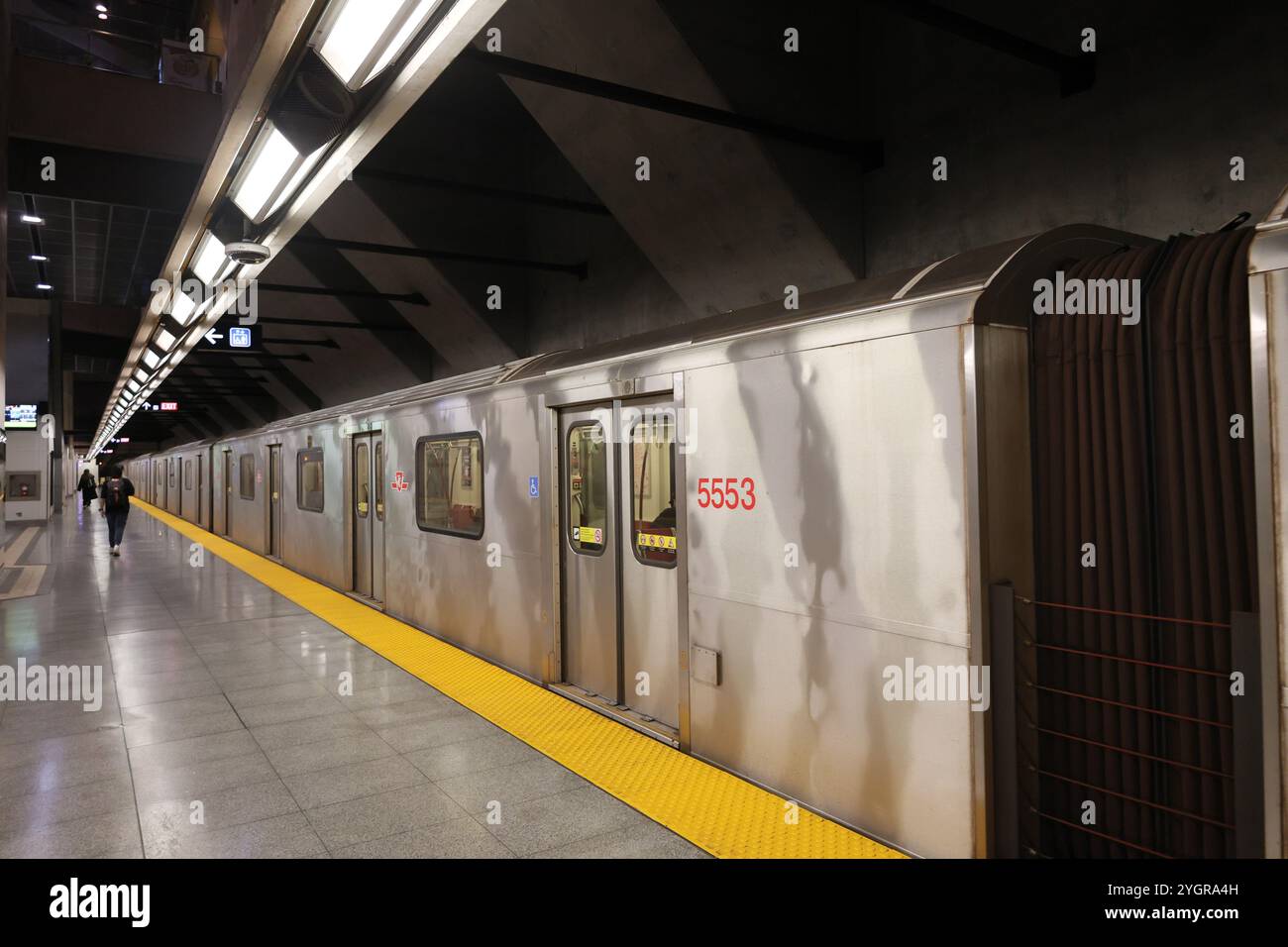 Toronto, Canada - November 8, 2024: Modern stainless steel subway train ...