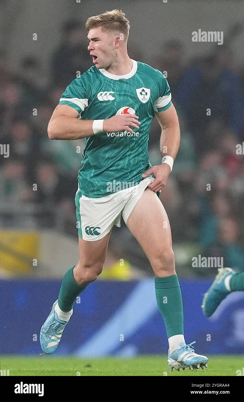 Ireland's Jack Crowley celebrates scoring a penalty during the Autumn ...