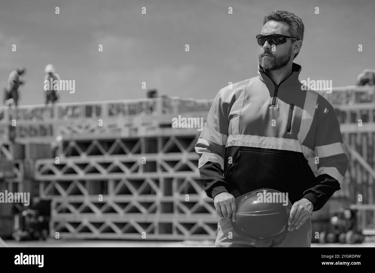 American wood frame house construction. American wooden house in beams ...