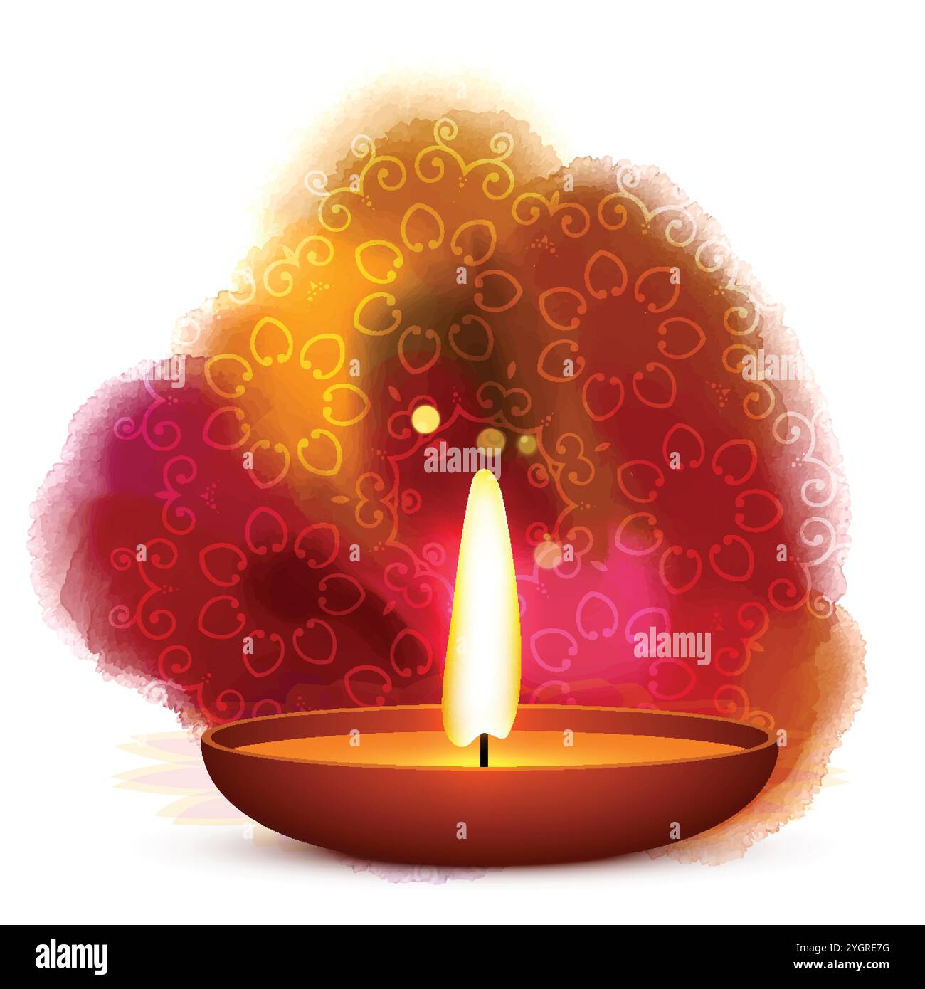diwali diya placed in water color background Stock Vector Image & Art ...